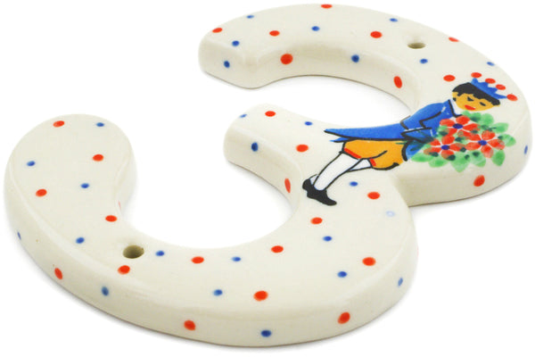 Polish Pottery Hanging Number THREE (3) 4-inch Charming Prince Theme U ...